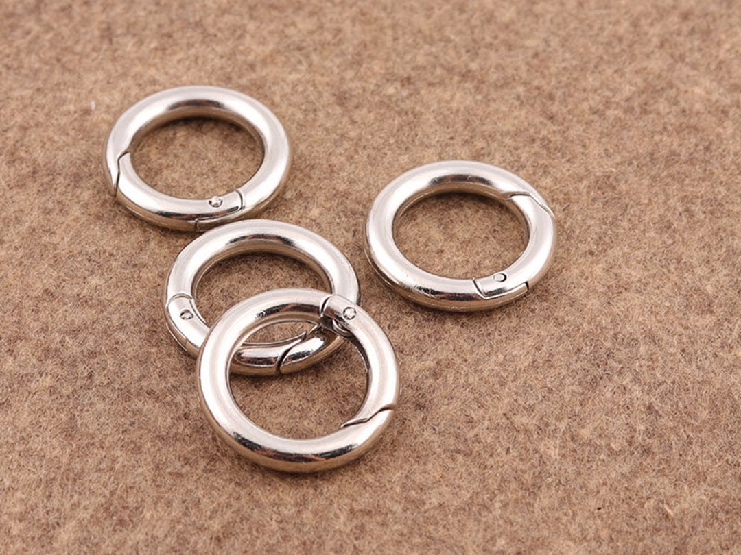 10pcs 1/2inch Mini Silver Snap Hook Spring Buckle Spring Clasp Round ...