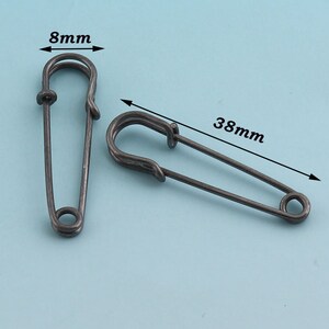50pcs 38*8mm Gunmetal Safety Pins Charming Safety Pins Metal Pins ...