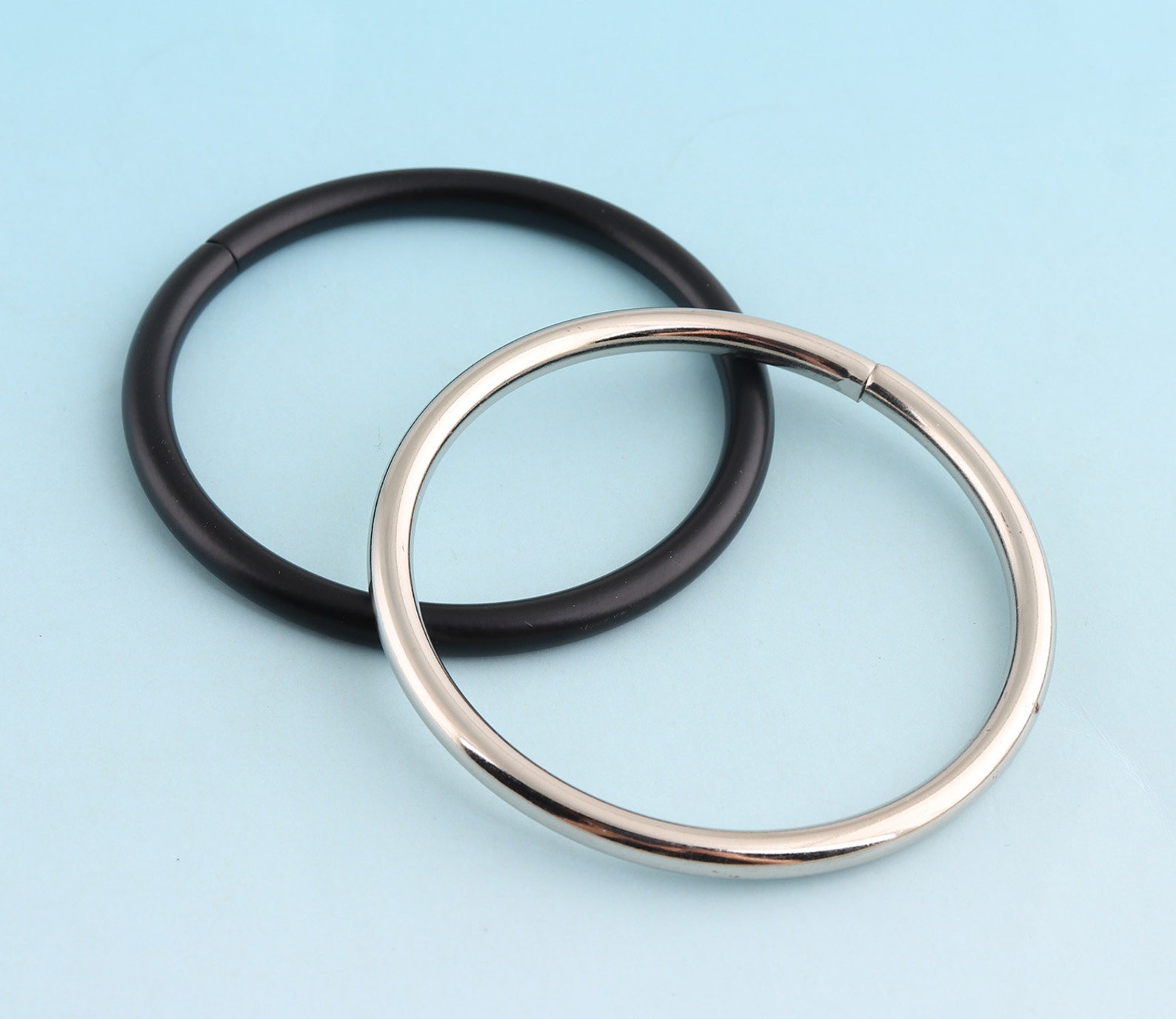 Silver/black O Ring 10pcs 250mm Non Welded Metal O Buckle Open O Rings ...