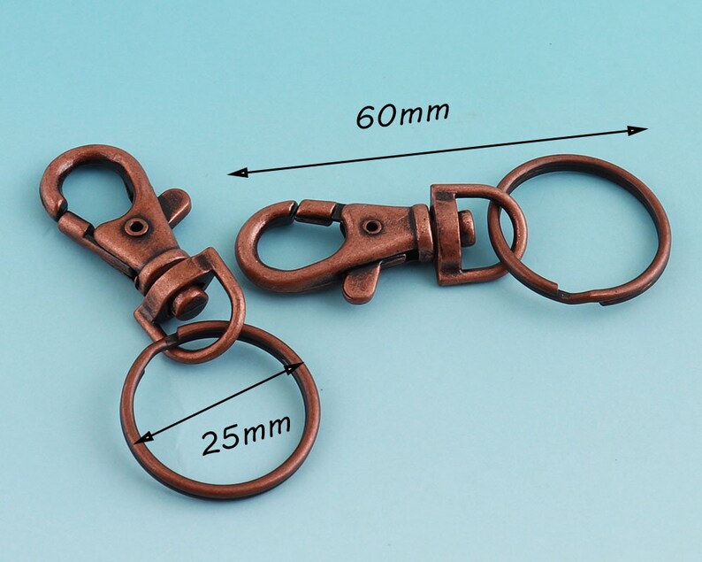 Red Copper Swivel Snap Hook 10pcs 3812mm Metal Lobster Clasp | Etsy