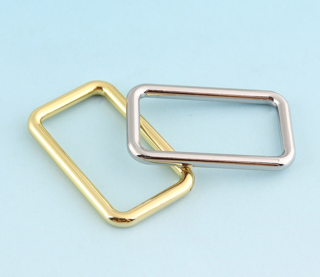 Rectangular Buckle 10pcs Gold Square Rings Metal Rectangular Rings for ...