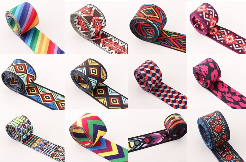 Floral Webbing Heavy Weight Webbing 38MM Leash Webbing Charming Fabric ...