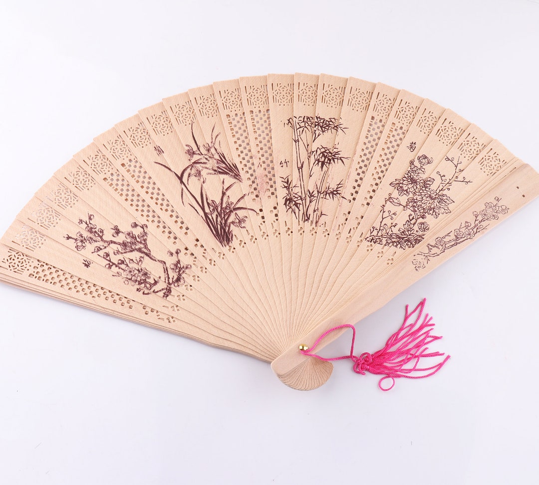 Chinese Bamboo Fans Hand Fans With Tassels Party Favor Folding Fans for ...