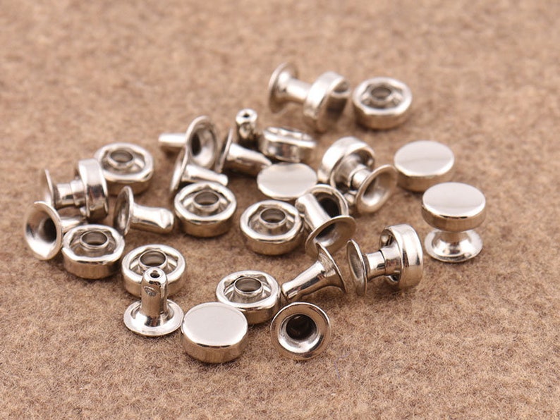 50sets 7mm Mini Silver Rivets Metal Button Double Capped - Etsy