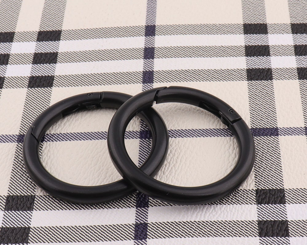 Metal Spring Hook Push Gate Snap Hook 1 1/2" Black Clasp With Stamp ...
