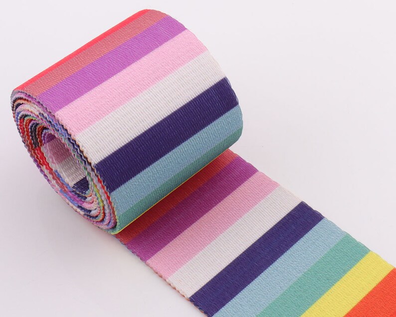 2 Rainbow Webbing Color Stripe Webbing Belt Key Fobs - Etsy