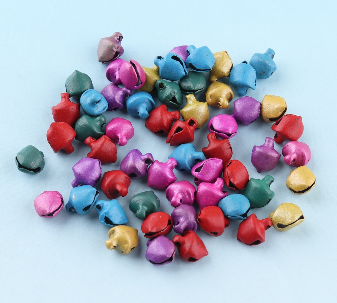 Colorful Jingle Bells Blocks 100pcs 6mm Mix Color Christmas Bells Small ...