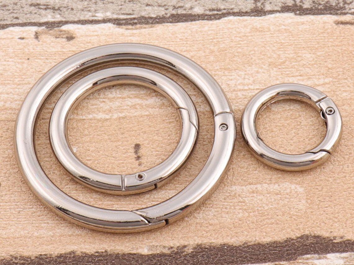 Silver O Ring Spring Hook Push Gate Snap Hook 6pcs Key Chain | Etsy