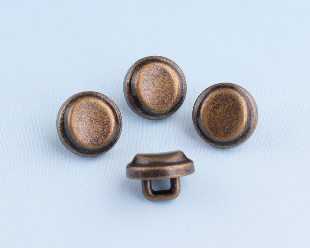 5pcs 10mm Antique Bronze Buttons Metal Buttons Shank Buttons Pants ...