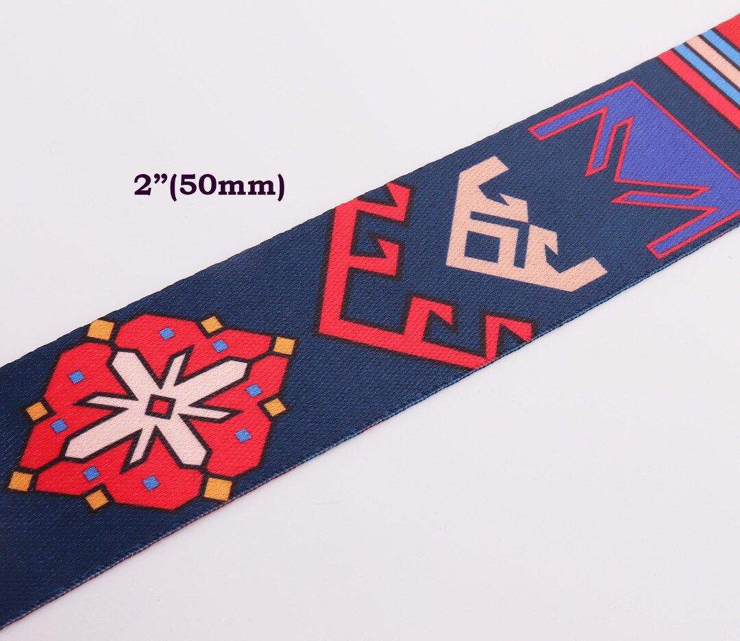 Blue Webbing 2"(50mm) Colorful Ribbon Heavy Weight Webbing Fabric ...
