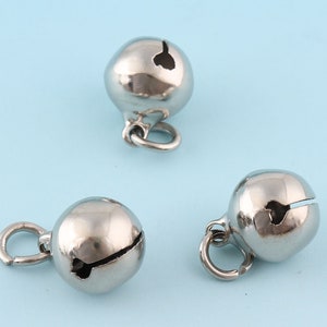 30pcs 13mm Silver Jingle Bells Blocks Christmas Bells Small Bells With ...