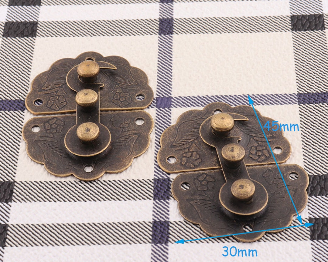 2pcs Antique Embossed Box Latch 45*30mm Vintage Hasp Box Hardware Chest ...