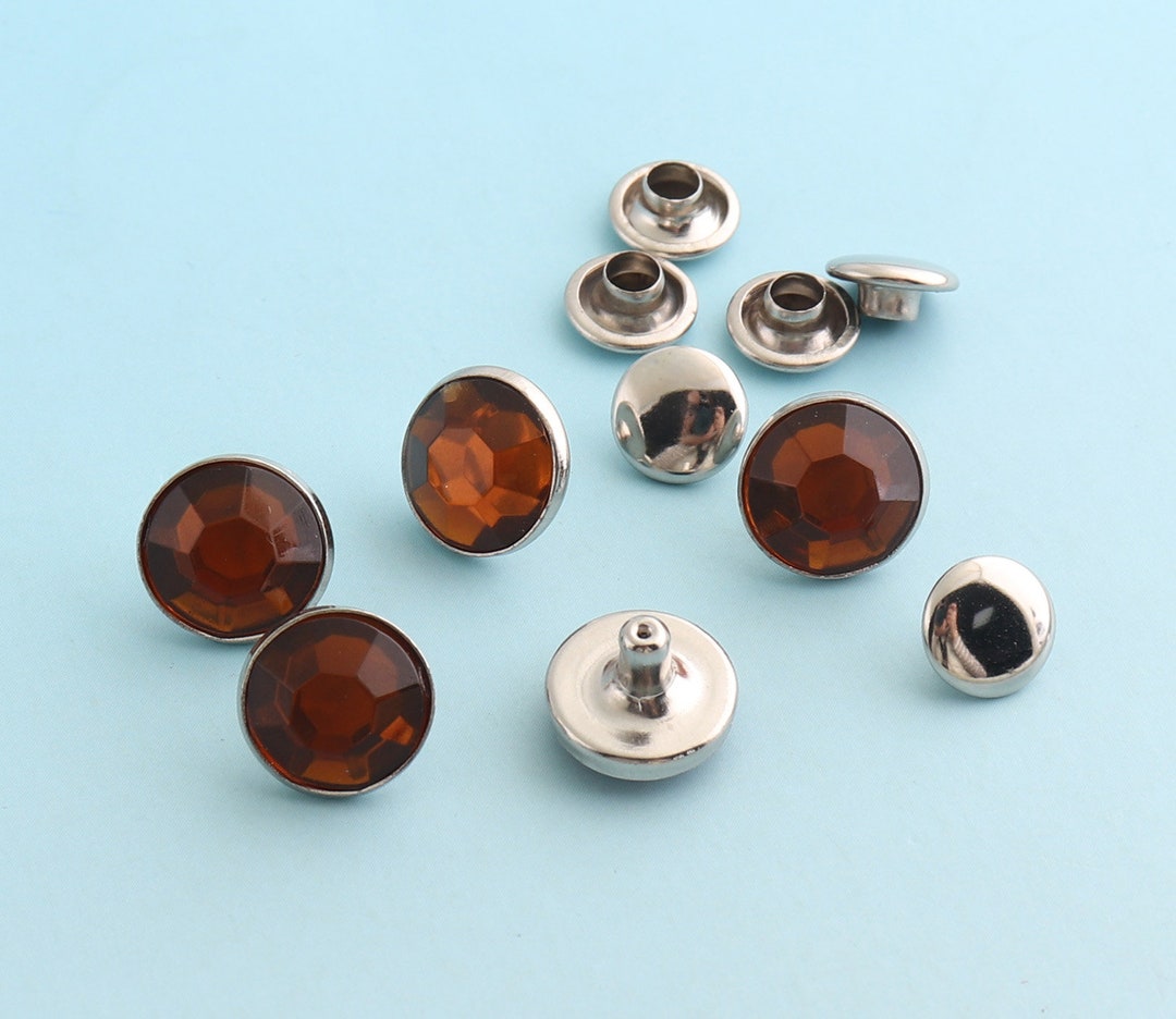 Brown Rivets Metal Button 20pcs 11*8mm Double Capped Rivets Double Head ...