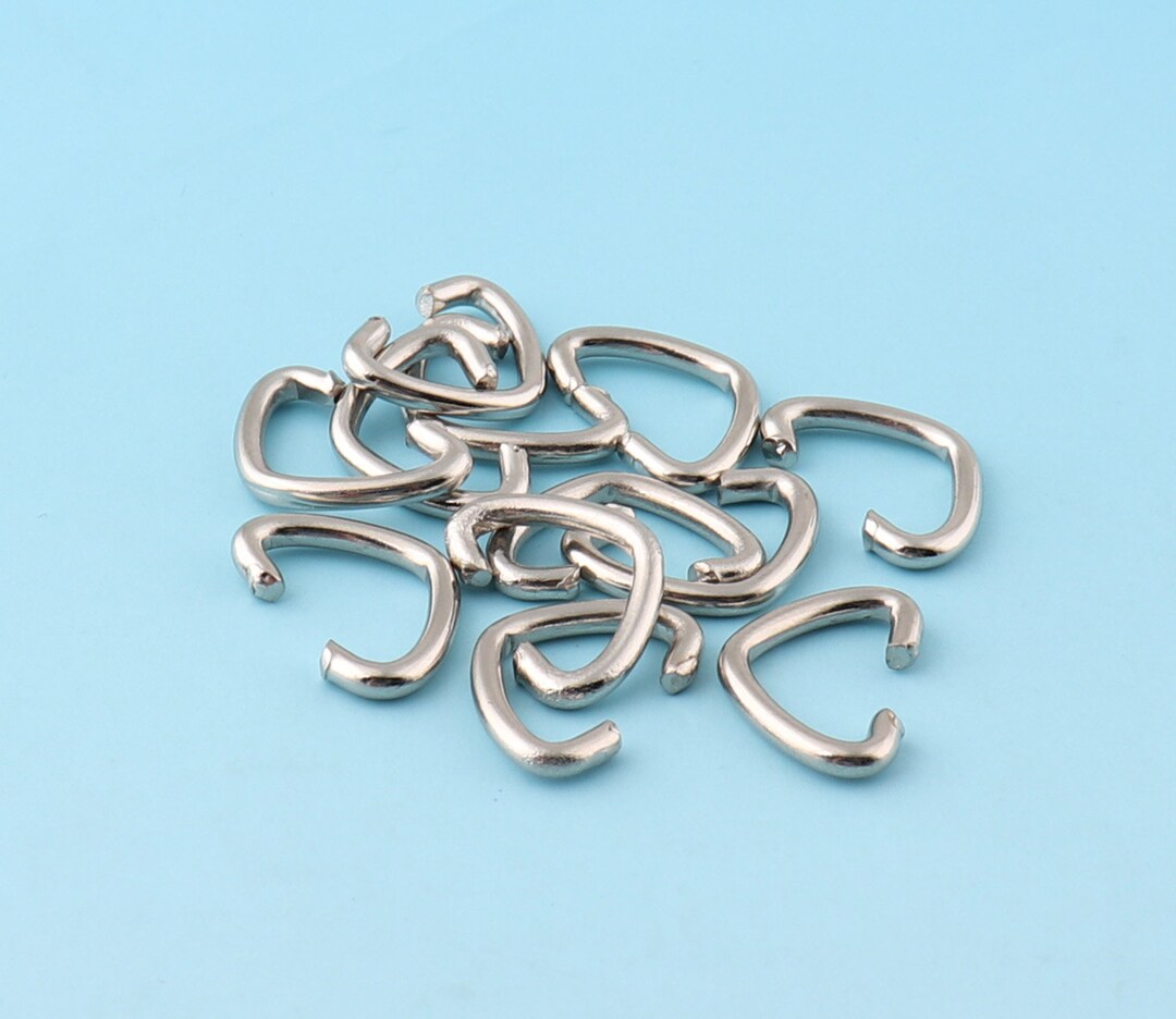 Silver Jump Rings 50pcs 17mm Open Jump Rings Triangle Split Ring Metal ...