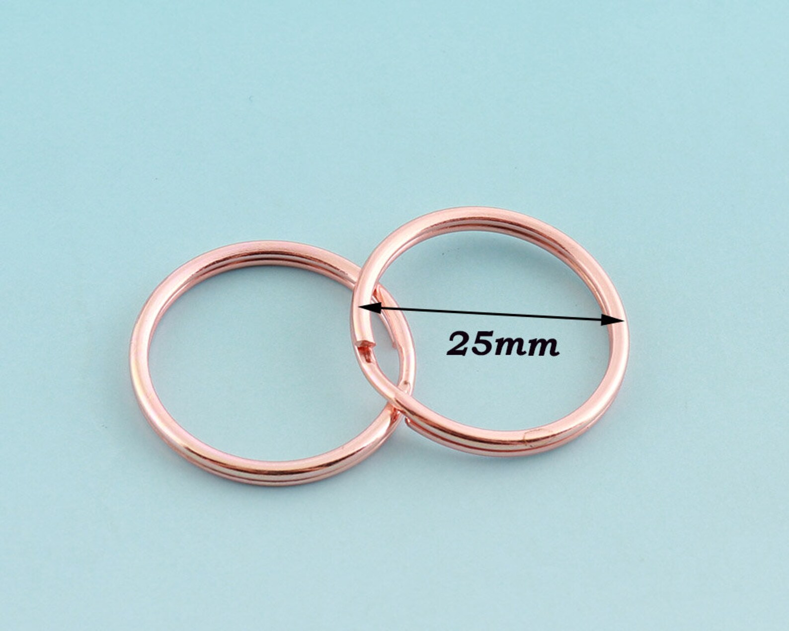 30pcs Rose Gold Key Ring O Ring Large Key Fob Ring 25mm Metal Split ...