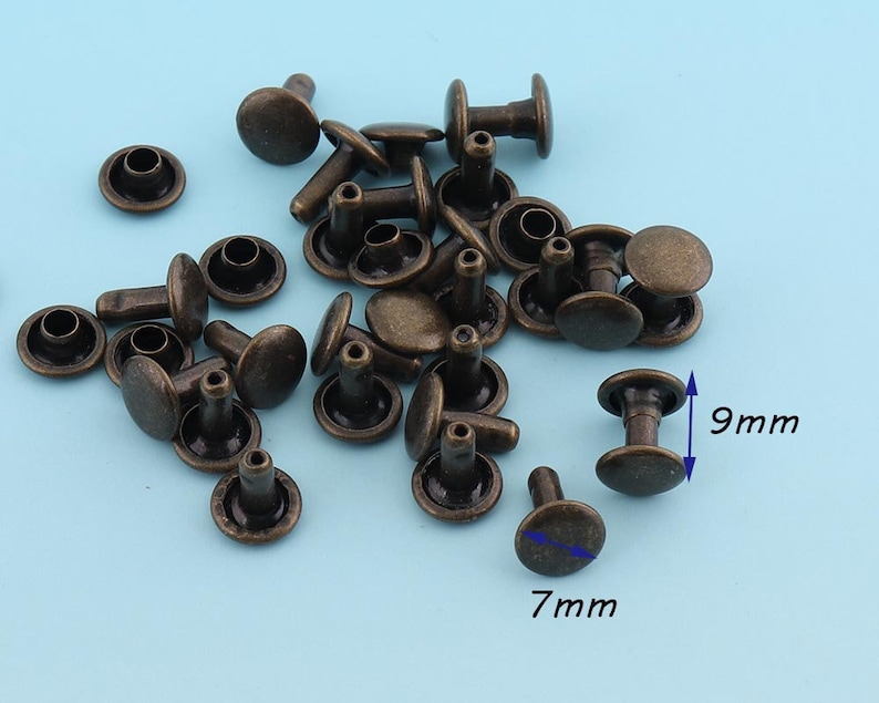 Antique Bronze Rivets 100sets 97mm Metal Button Double Capped - Etsy