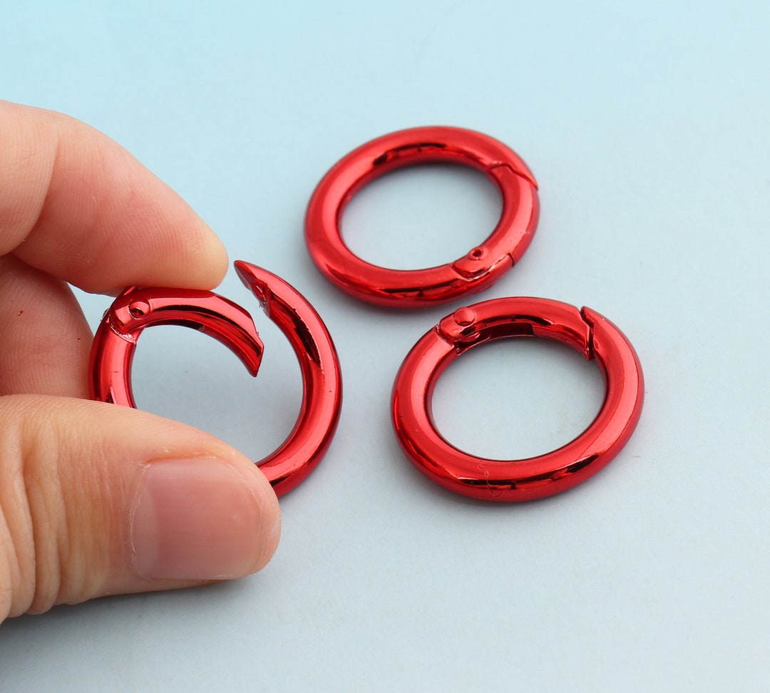 Round Snap Hook 17mm O Rings Red Spring Hook Spring Clasp Spring Buckle ...