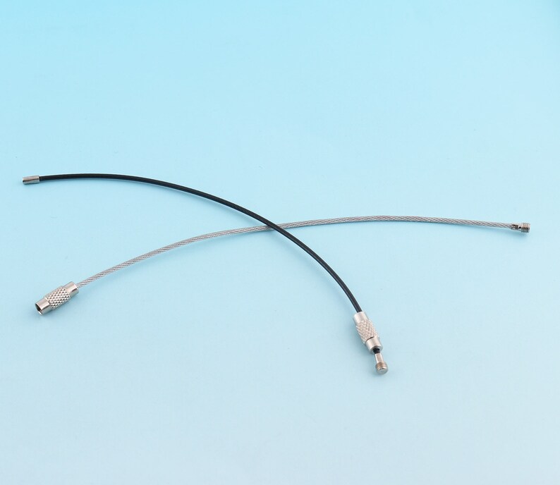 Black Wire key ring Wire with screw clasp 15pcs Large Key Fob | Etsy