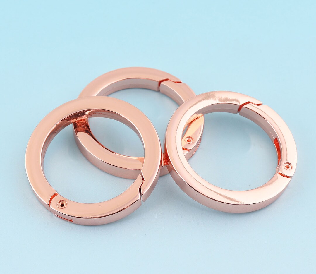 Rose Gold Flat Spring Hook 6pcs 25mm Push Gate Snap Hook Metal Clasp ...