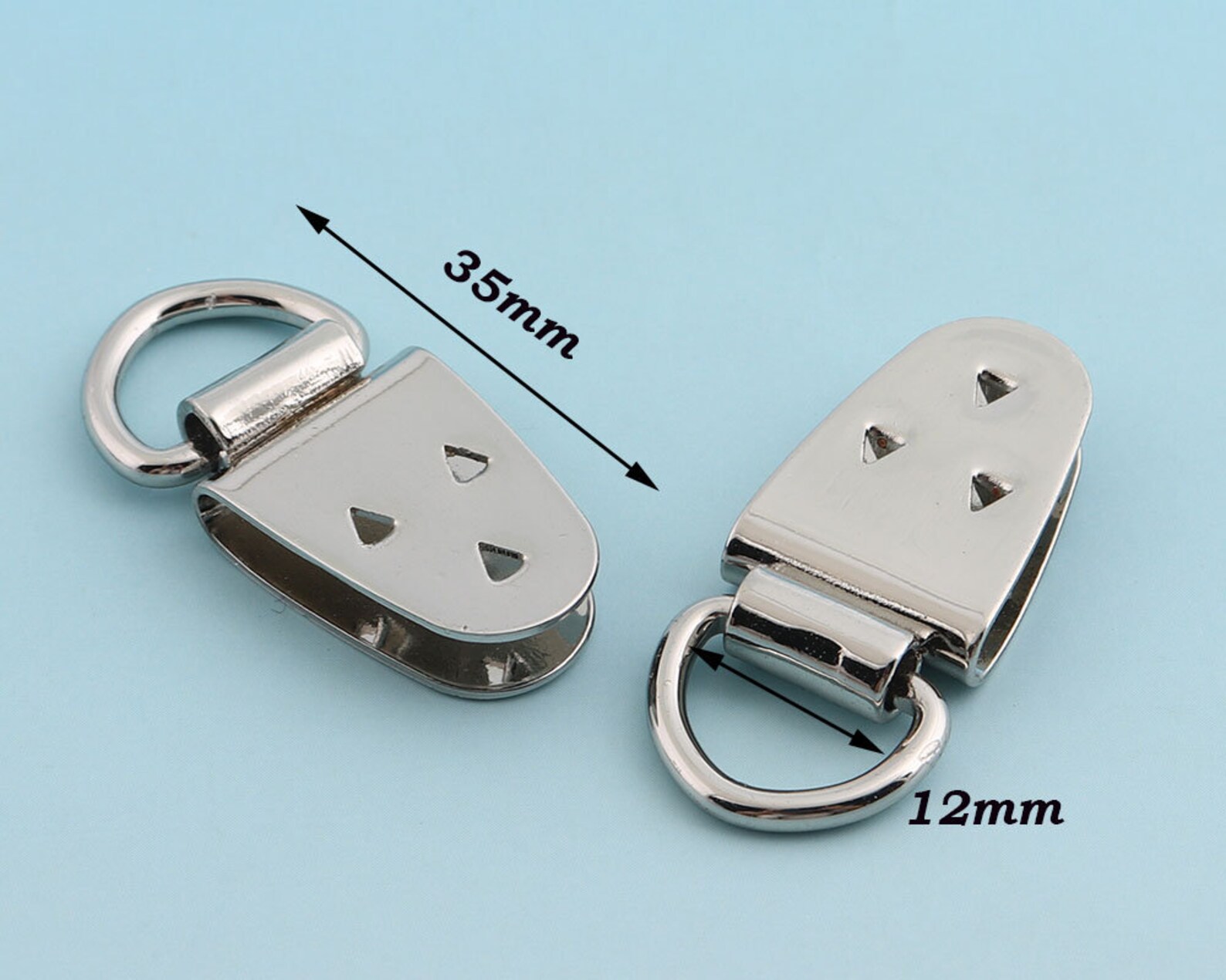 Silver Clips 35mm Leather Zip Puller Metal Zipper Fastener - Etsy