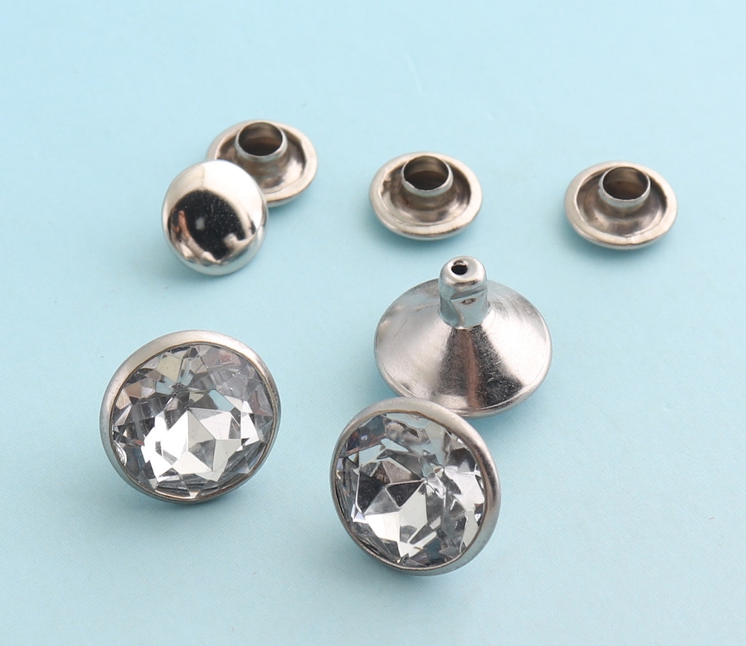 Silver Rivets Metal Studs 20pcs 12*10mm Double Capped Rivets Diamond ...