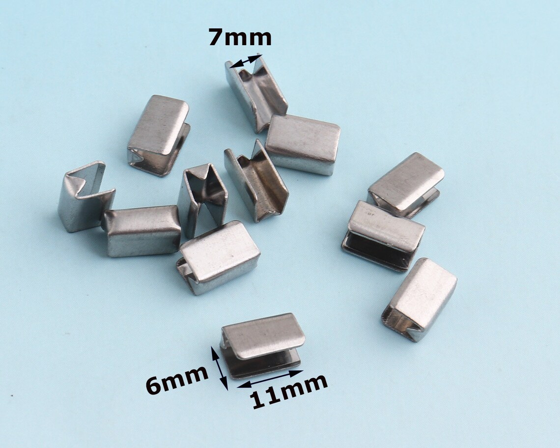 Silver Ribbon End Clamps 100pcs 117mm Fastener Clasp Crimp | Etsy