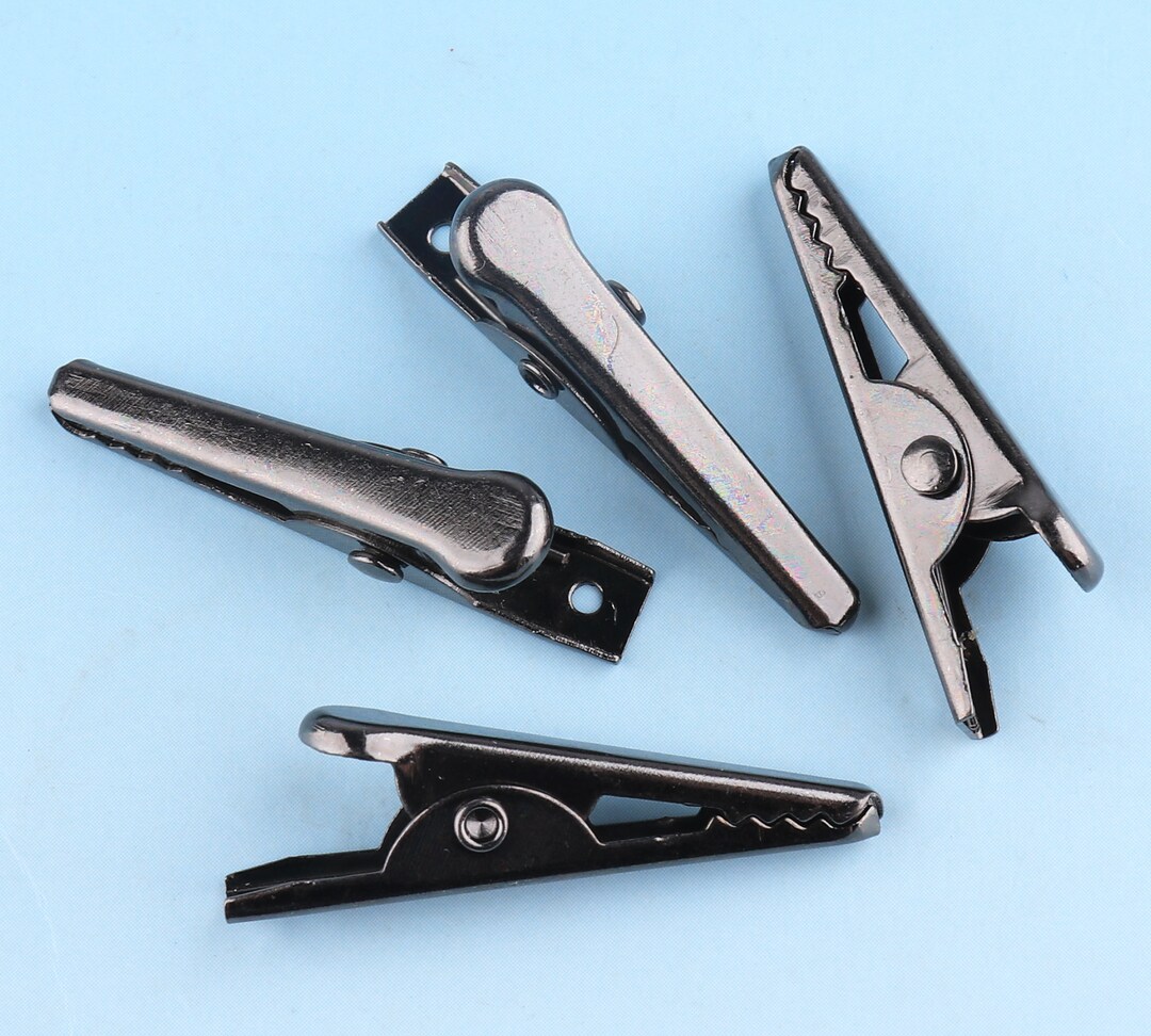 100pcs 32mm Gunmetal Alligator Clips Metal Hair Clips Hair Accessories ...