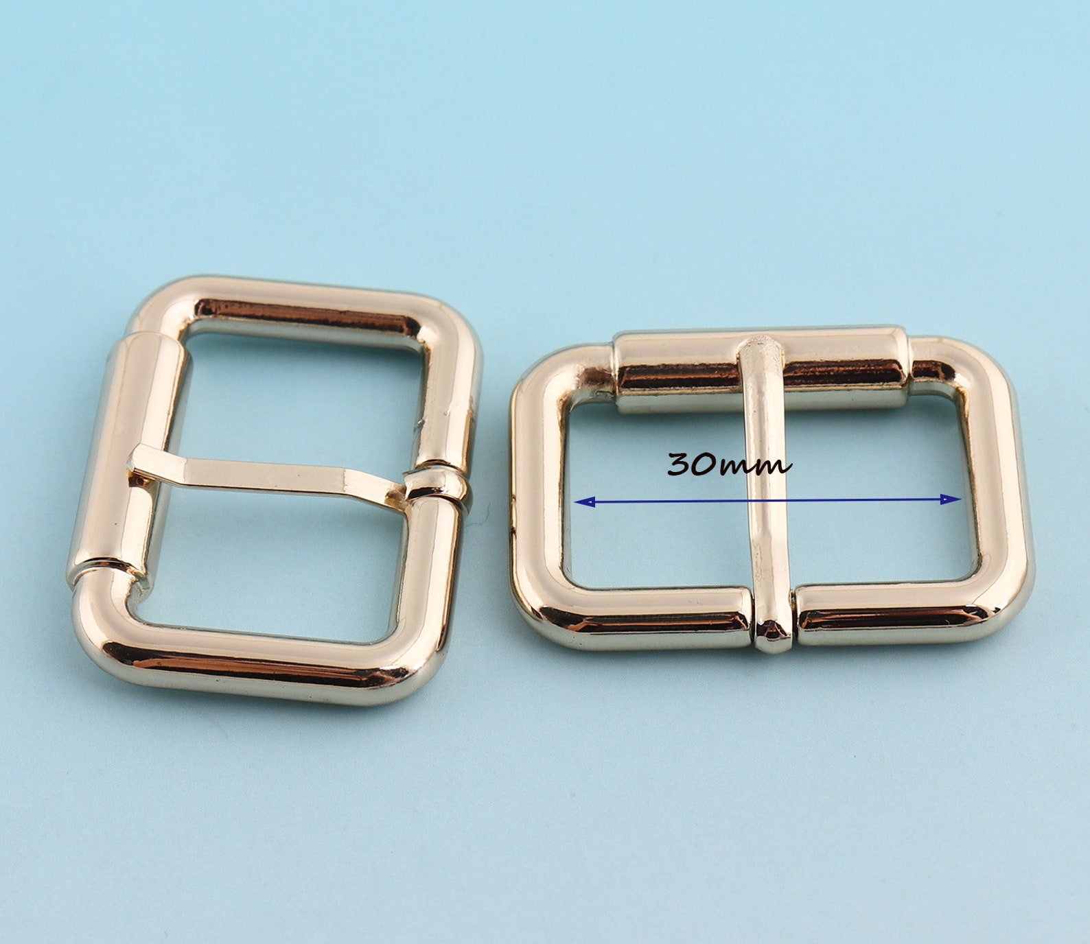 Light Gold Belt Buckle 4pcs 30mm Adjuster Buckle Tri Bar Buckles Strap ...