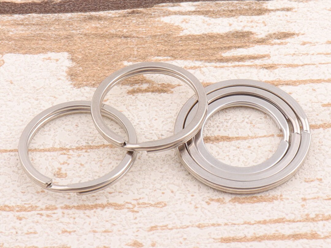 20pcs Flat Key Ring Silver O Ring Large Key Fob Ring Metal Split Ring ...