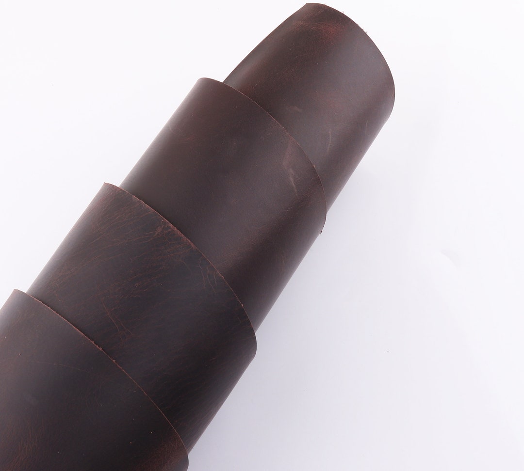 Dark Coffee Natural Leather Pieces Genuine Leather Sheets Cow Skin ...