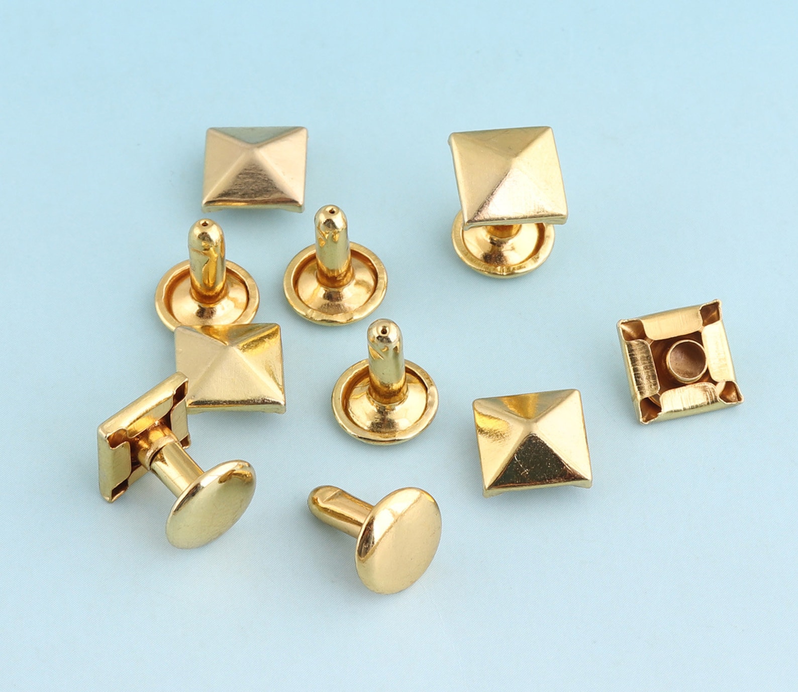 Rectangle Cap Rivets 50pcs 9mm Gold Rivets Studs Metal Button - Etsy