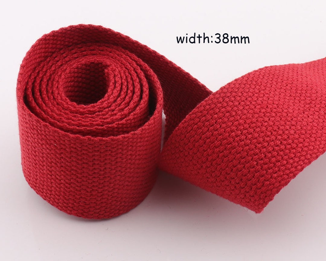Red Webbing 5 Yards*38mm Stripe Webbing Heavy Weight Fabric Belt Canvas ...