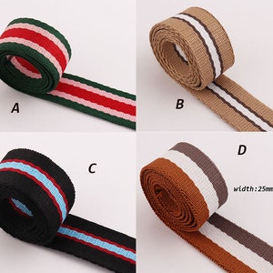 Milti Color Webbing 5 Yards25mm Stripe Webbing Webbing Fabric Belt ...