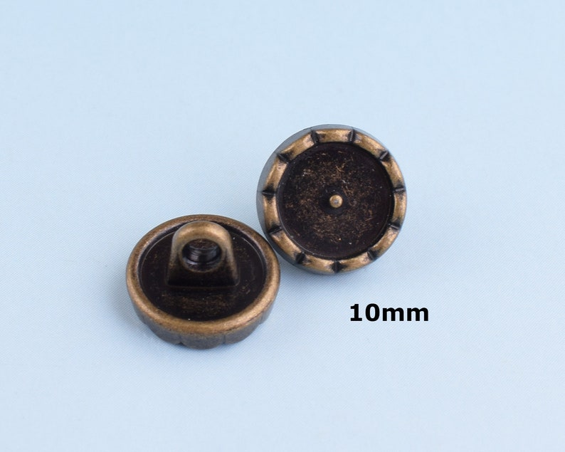 Metal Shirt Buttons 6pcs 10mm Antique Brass Shank Buttons - Etsy