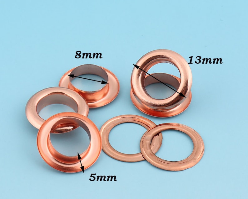 Rose Gold Eyelet With Washer 100pcs 13mm Round Grommet Eyelets - Etsy