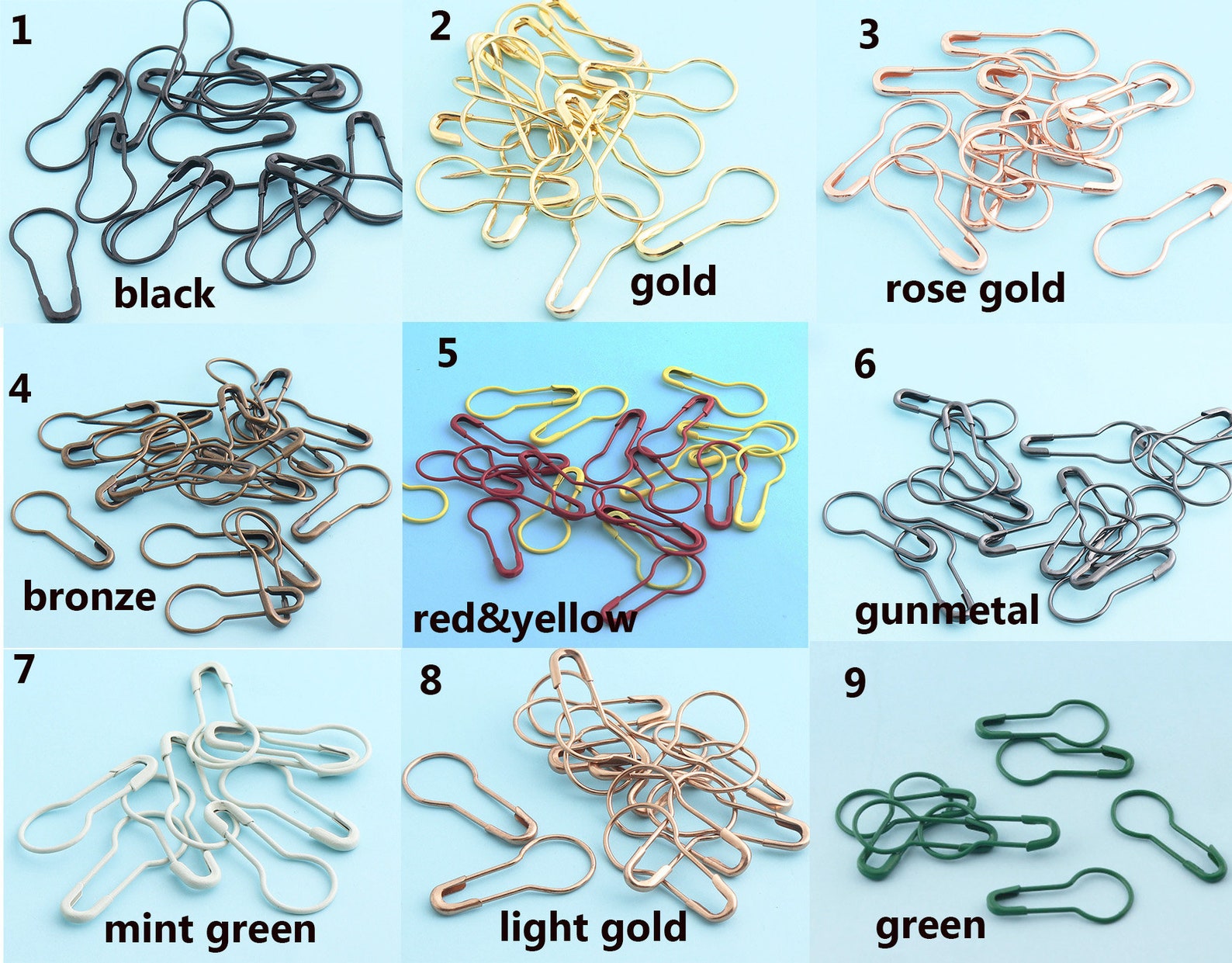 Mini Bulb Safety Pins 300 Pcs 219 Mm Colorful Safety Pins - Etsy