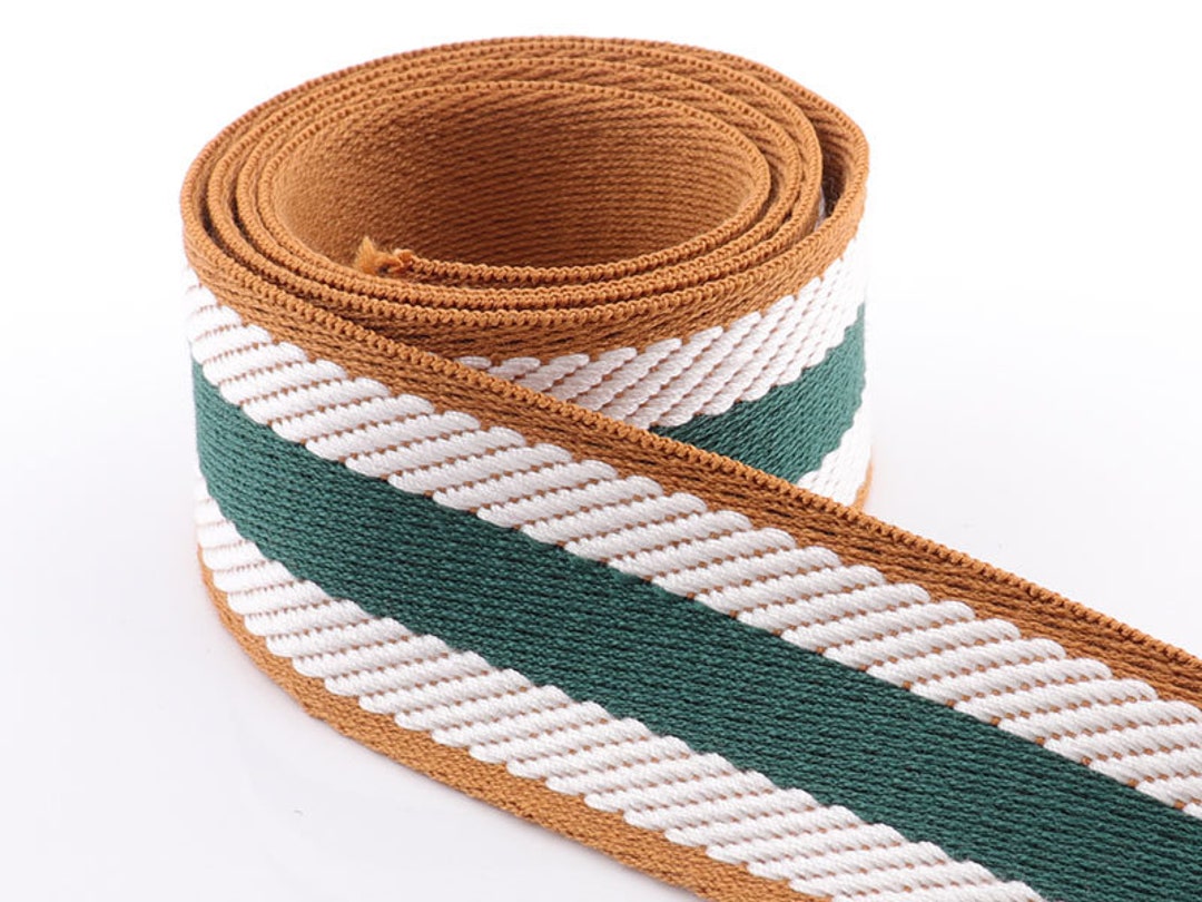 Brown Webbing 1 1/2"(38mm) Colored Stripes Straps Webbing Belt Webbing ...