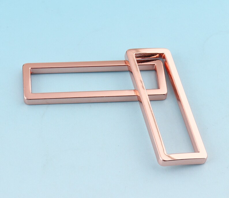 Rose Gold Rectangular Rings 10pcs 250mm Metal/zinc - Etsy