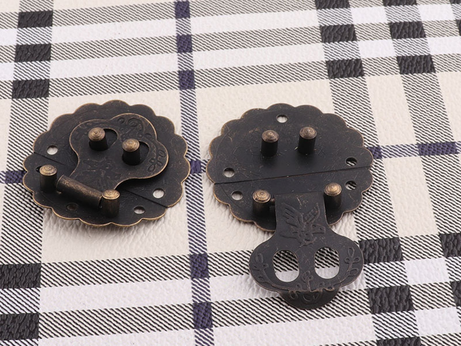 Antique Embossed Box Latch 40mm Vintage Hasp Box Hardware Chest ...