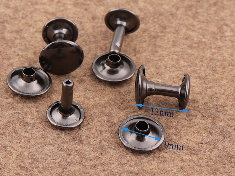 50sets Gunmetal Rivets 913mm Metal Button Double Capped - Etsy
