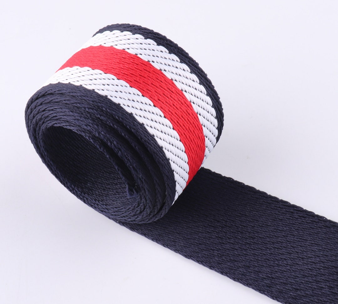 Red Striped Webbing 1-5 Yards 38 Mm Dark Blue Webbing Strap Leash ...