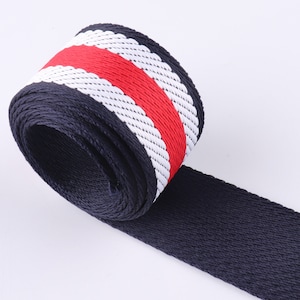 Red Striped Webbing 1-5 Yards 38 Mm Dark Blue Webbing Strap Leash ...