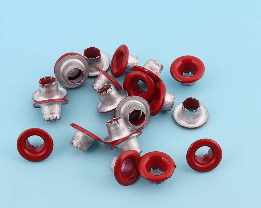 Mini Red Eyelet 100pcs 9mm Round Grommet Eyelets for Sewing Bead Cores ...
