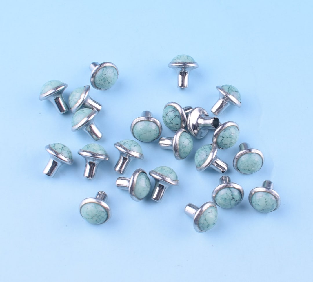 Rapid Rivets 30pcs 7mm Jade Green Rivets Metal Button Rivets With ...
