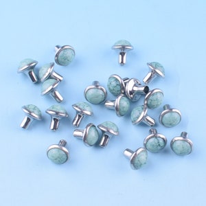 Rapid Rivets 30pcs 7mm Jade Green Rivets Metal Button Rivets With ...