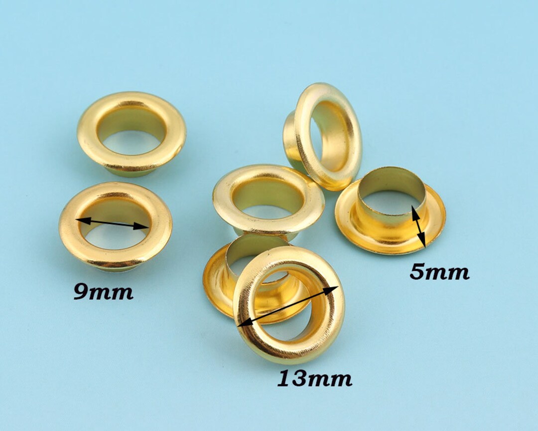 Golden Eyelet 100pcs 13mm Round Grommet Eyelets With Washer Metal ...