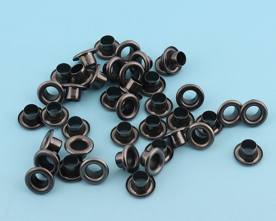 Mini Gunmetal Eyelet 100pcs 7mm Round Grommet Eyelets for | Etsy