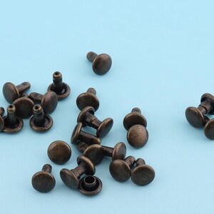 Antique Bronze Rivets 200sets 6*5mm Metal Button Double Capped Rivets ...