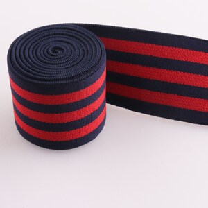 Red Elastic Webbing 38mm Paddy Webbing Dark Blue Stripes Webbing Straps ...