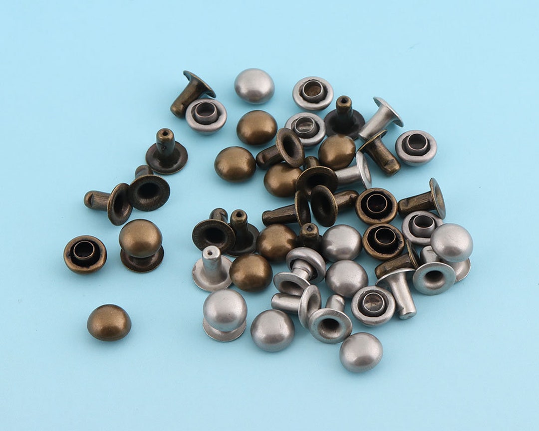 200sets 6*6mm Bronze/silver Rivets Grommet Rivet Metal Button Double ...